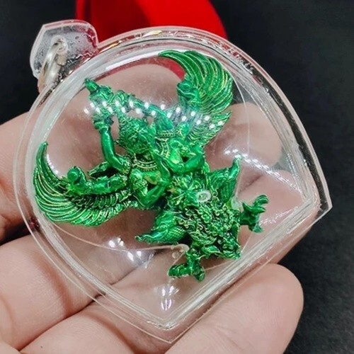 Amulet Thai Garuda King of Wealth 6 Arms Hand on Lift Buddha Yant Charm ...