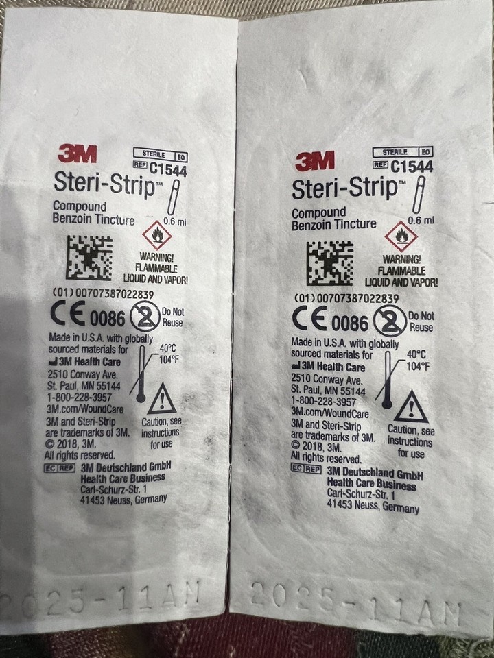 3M STERI-STRIP C1544 Compound Benzoin Tincture 0.6mL 2/3cc (37 Tubes ...