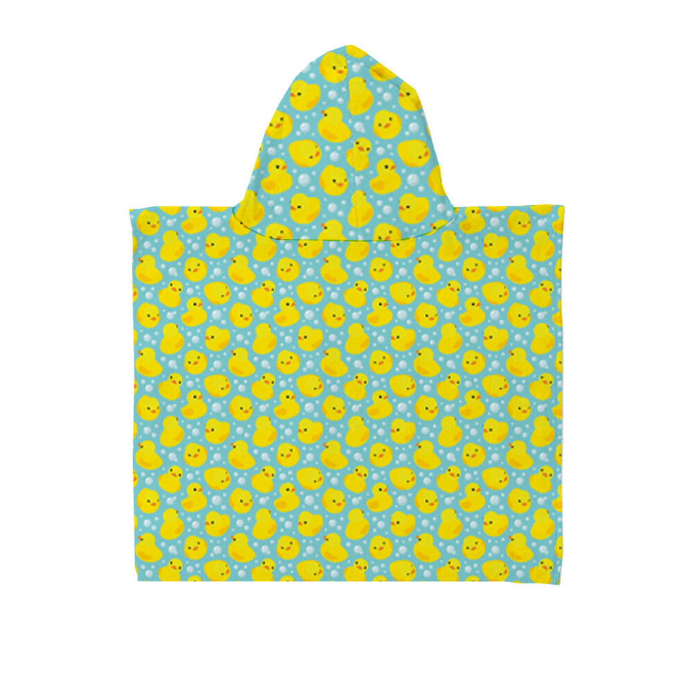 Kids Personalised Hooded Towel Poncho Duck's All Over Childrens ...