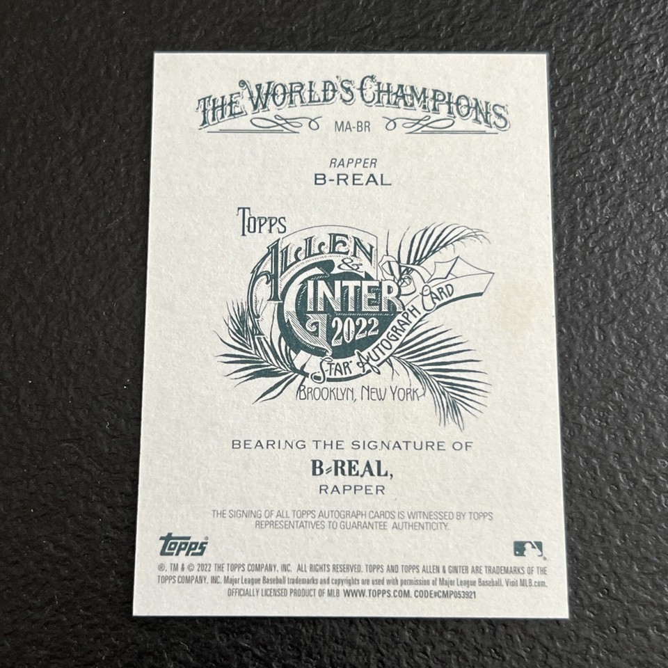 B-Real (Rapper - Cypress Hill) 2022 Topps Allen & Ginter Full Sized ...