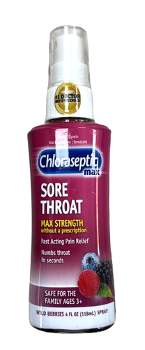 Chloraseptic Max Strength Sore Throat Spray Wild Berry 4oz -- | eBay