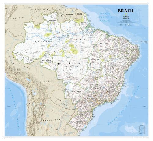 National Geographic Reference Map Ser.: Brazil Classic [Tubed] by ...