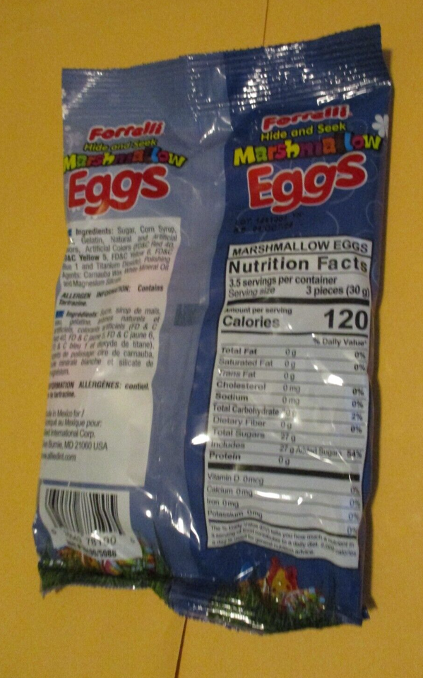 Forrelli 3.5 oz Easter Hunt Marshmallow Candy Eggs Individual Wrapped ...