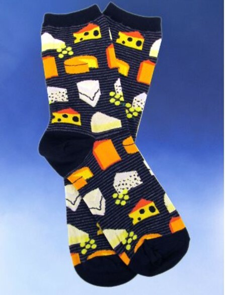 NWT Say Cheese Cheesy Black Background Women's Novelty Socks | eBay