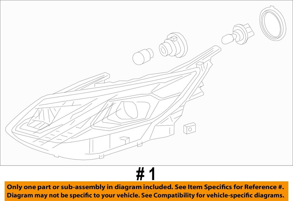 GM OEM 16-19 Volt Front Lamps Headlamp Components-Headlamp Assy ...