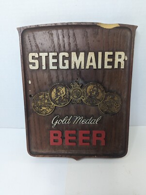 Vintage Stegmaier Gold Medal Beer Wall Sign - Stegmaier Brewing Company ...