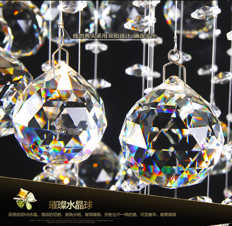 LED Crystal Raindrop Pendant Lamp Square Living Room hotel hall Ceiling ...