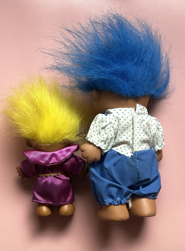 💛Trolls 💛 1990s Vintage X2 Troll Figures Wizard & Dungarees Outfit ...