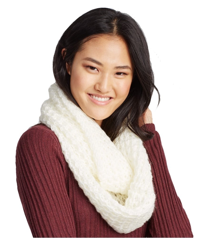 Aeropostale Womens Soft Knit Infinity Scarf Wrap, Off-White, One Size ...
