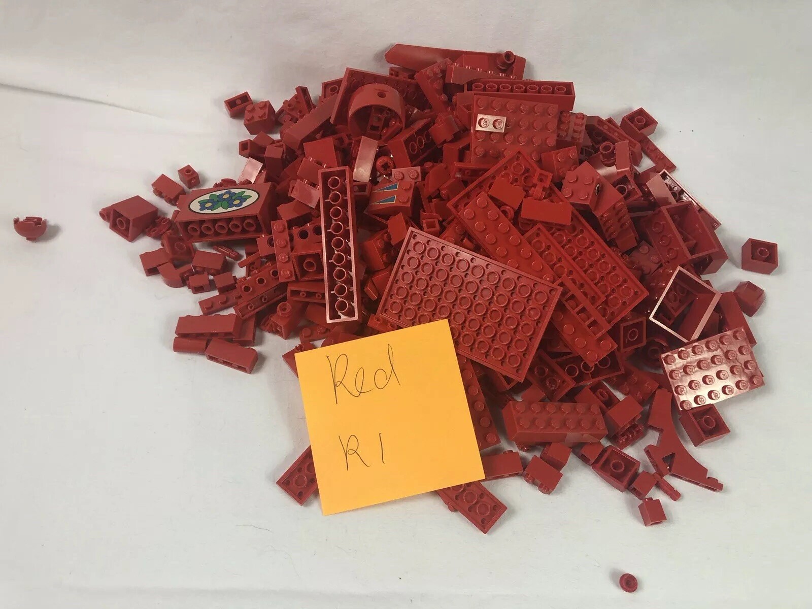One Pound LEGO 1lb Bulk Red Blocks Of Variety Pieces Authentic Building ...