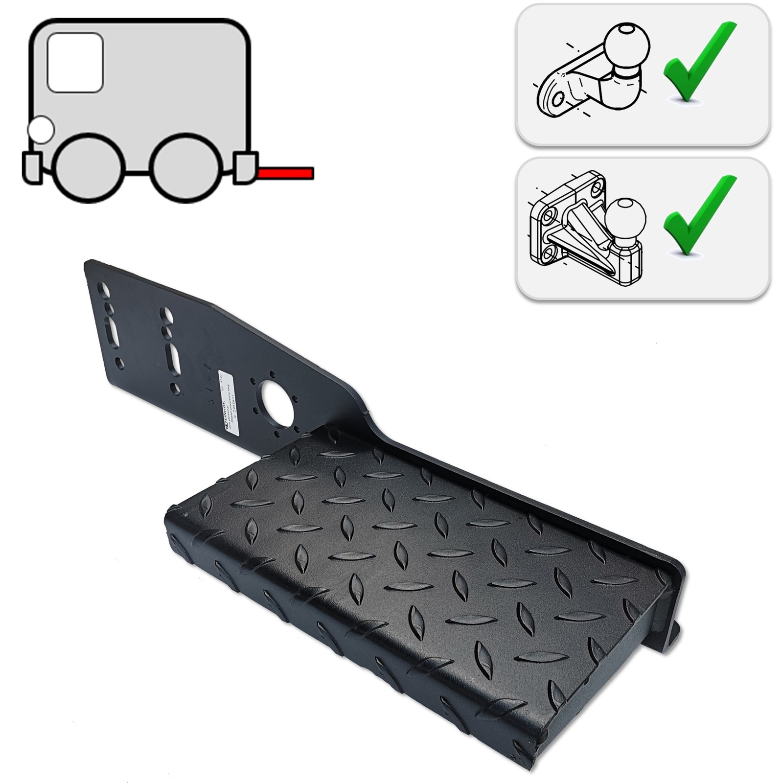 Trittstufe Trittbrett rechts für AHK-Bock 2/4 LOCH für Mercedes ...