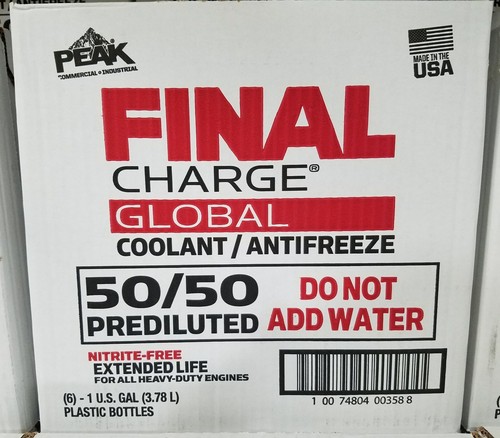 Peak Final Charge Global 50/50 Coolant/Antifreeze; Case of 6 - 1 gallon ...