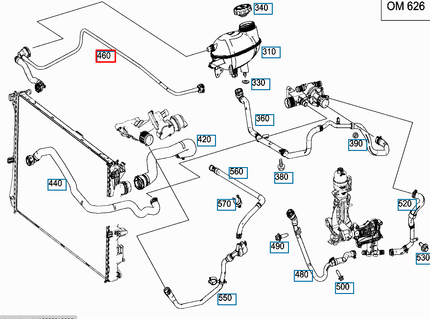 MERCEDES-BENZ C W205 Expansion Tank Vent Tube Right A2055012925 NEW ...