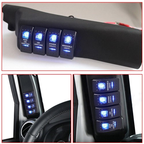 US Left Side A-Pillar Rocker Switch Pod Panel Kit Fit For Jeep Wrangler ...