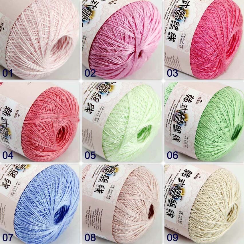 Sale 1ballx50g New Soft Hand Cotton Lace Wool Yarn Crochet Shawl Scarf ...