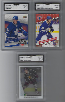 MITCH MARNER 3 CARD ROOKIE LOT UPPER DECK & LEAF GRADED GEM MINT 10 ...