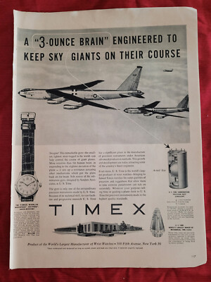 VTG 1954 Orig Magazine Ad Timex Watch 3-Ounce Brain Engineered To Keep ...