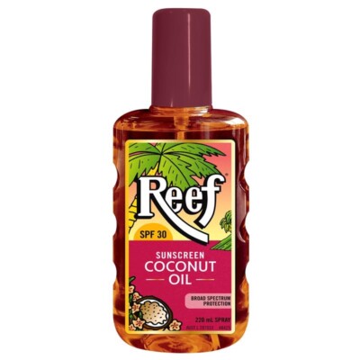Reef Sunscreen Oil Spray Coconut Oil SPF 30+ UVA UVB Broad Spectrum ...