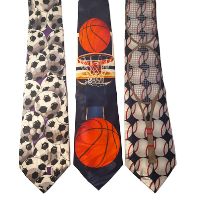 Soccer Basketball Tennis Sports Ties #60 - Lot of 3 Novelty Neckties ...