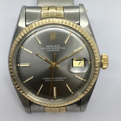 1973 Vintage Gent's Rolex Date Just 1601 Gray Silver Dial All Factory ...