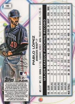 Pablo López 2023 Topps Cosmic Chrome 183 Minnesota Twins Baseball Card ...