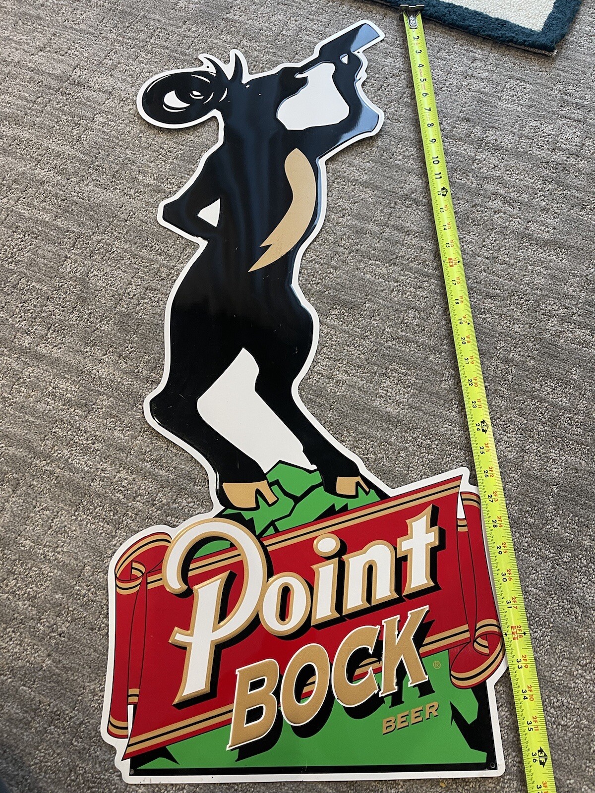POINT BOCK BEER TIN SIGN 3 FEET TALL! NEW NEVER DISPLAYED STEVENS POINT ...