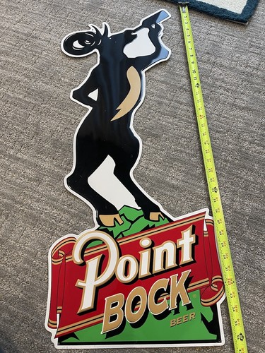 POINT BOCK BEER TIN SIGN 3 FEET TALL! NEW NEVER DISPLAYED STEVENS POINT ...