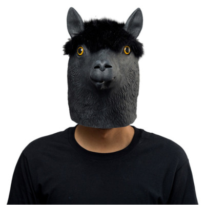 Alpaca Full Face Cosplay Animal Mask Halloween Latex Full Funny Happy ...