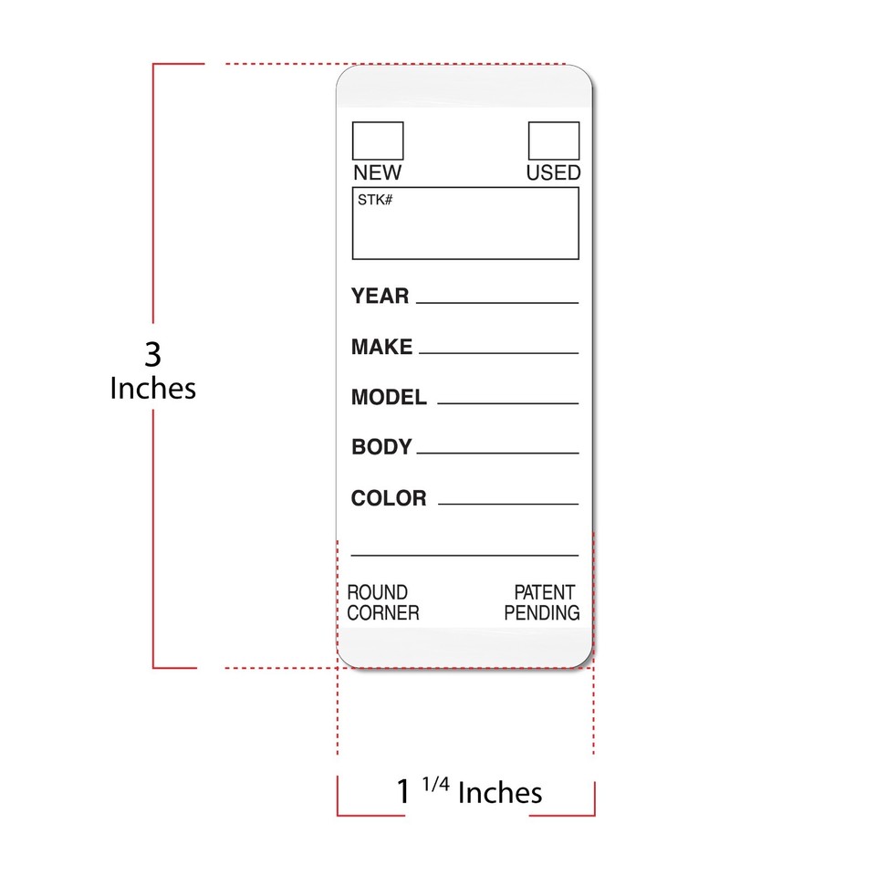 Automotive Car Dealer Key Tags Teal Round Corner Self Laminating (EZ407 ...