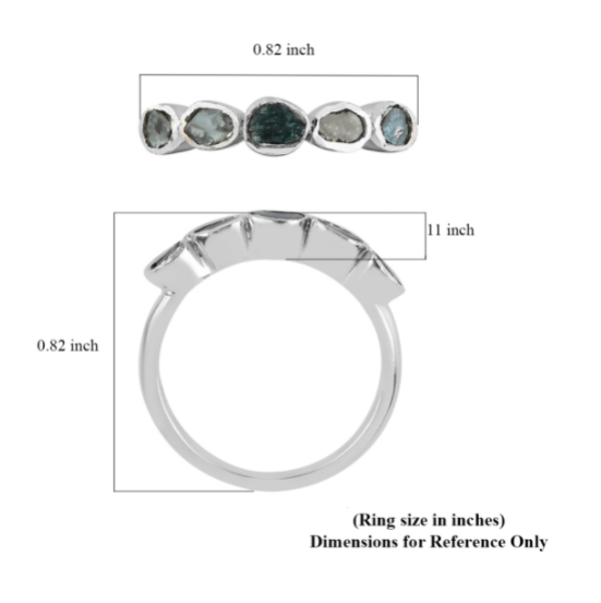 BLUE POLKI DIAMOND HALF ETERNITY RING 6 #bluediamondring # ...