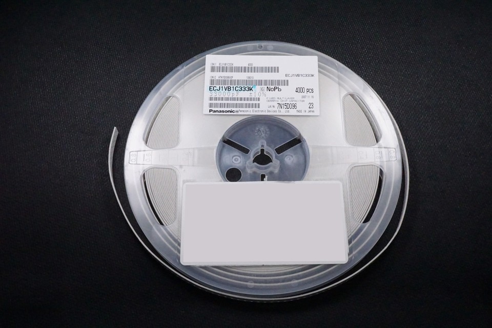 Lot of 100 ECJ-1VB1C333K Panasonic Ceramic Capacitor 3.3nF 10% 16V 0603 ...
