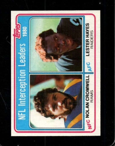 1981 TOPPS #5 NOLAN CROMWELL/LESTER HAYES EXMT 1980 INTERCEPTION LEADE ...