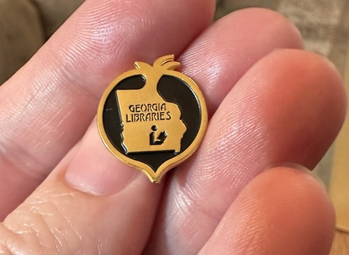 Vintage Georgia Libraries Peach Lapel Pin Good Tone | eBay