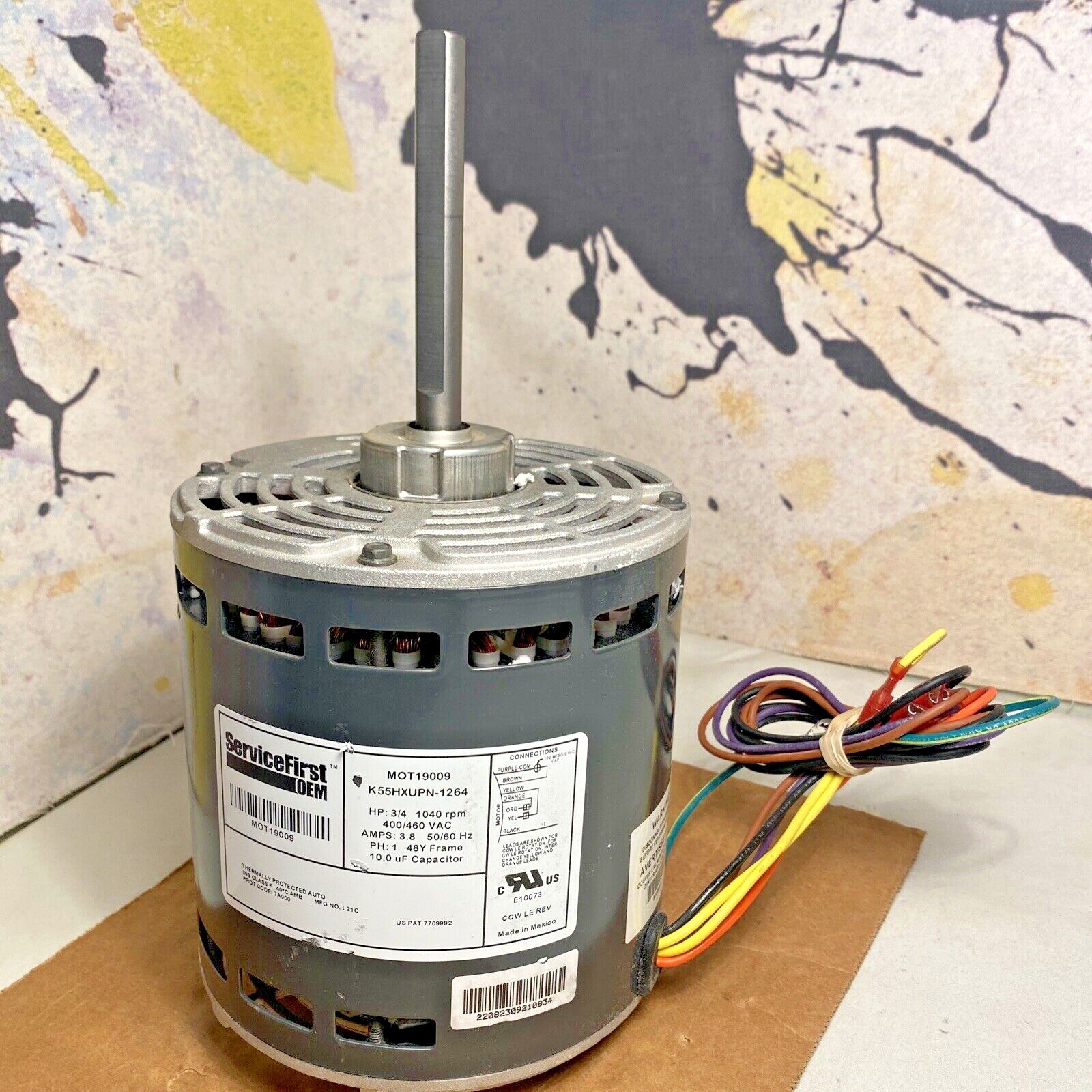 Service 1st Trane Condenser FAN MOTOR 3/4hp 1040 rpm 400/460 VAC 1 PH ...