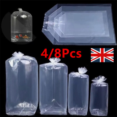 4/8X Aquarium Fish Transport Bags Plastic Shipping Breathing Long Life ...