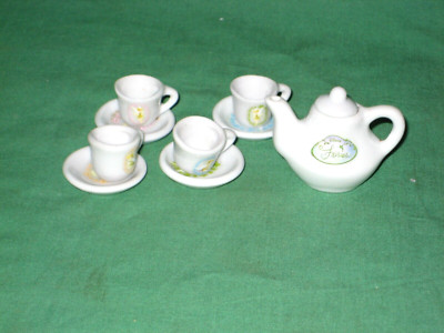10-PC. DISNEY "FAIRIES" MINIATURE TEA SET - TINKERBELL - TEAPOT, CUPS ...
