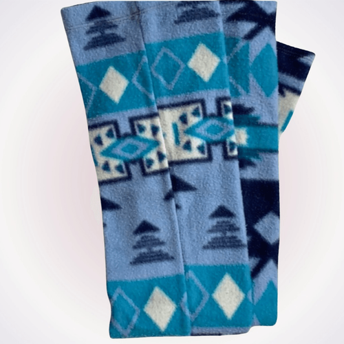 Happy World Clothing HWC light blue Aztec print fleece leg warmers | Sz ...