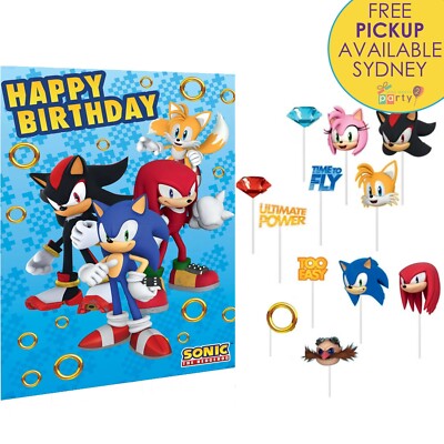 SONIC THE HEDGEHOG PARTY SUPPLIES SCENE SETTER PHOTO PROPS BIRTHDAY ...