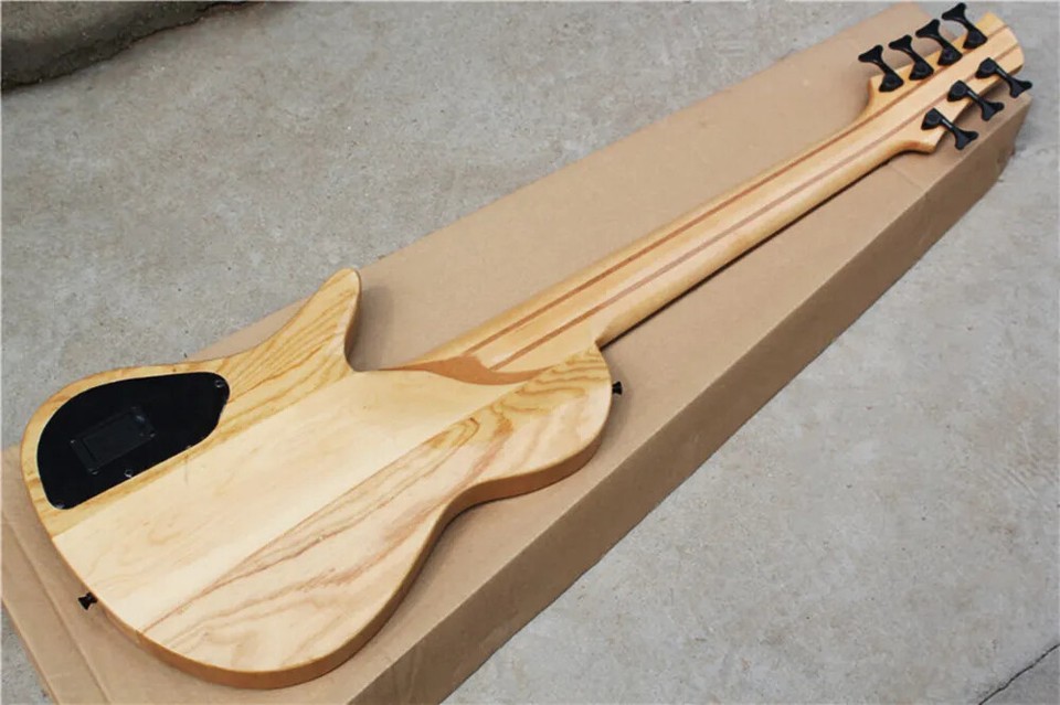 7 Strings Neck-thru-Body Electric Bass Guitar with Birdseye Maple Free ...