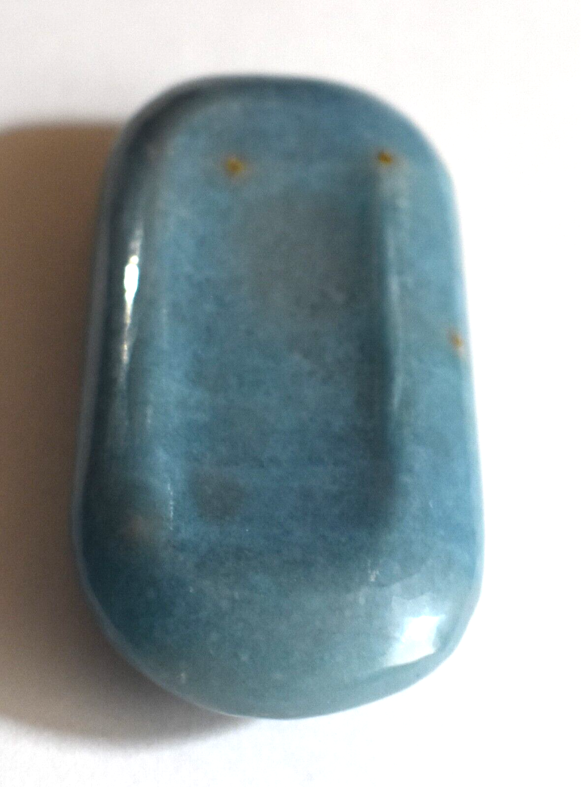 Troilite Crystal Palm Worry Stone Hand Carved Polished Nice Blue Color ...