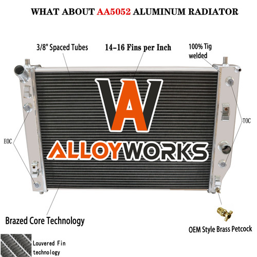 4-Row Radiator For 2003-2013 2012 Chevy SSR/Corvette C6 W/Oil Cooler 6 ...