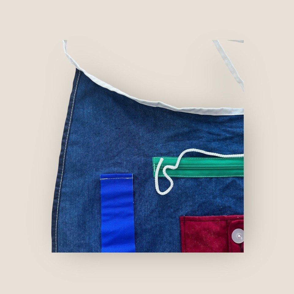 Posey Kids Activity Sensory Lap Apron Denim Blue Red Green Zipper ...
