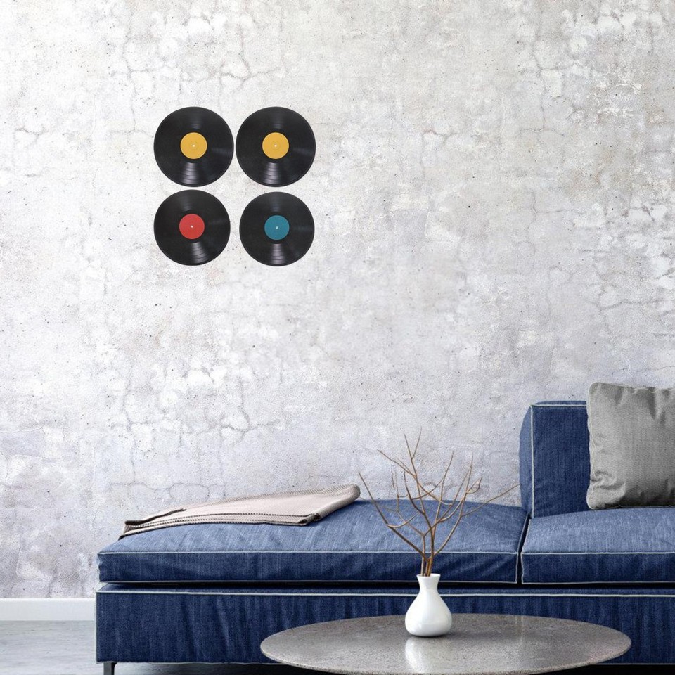 24 Sheets Vinyl Decor Decorative Records Room Stickers Retro Wall | eBay UK