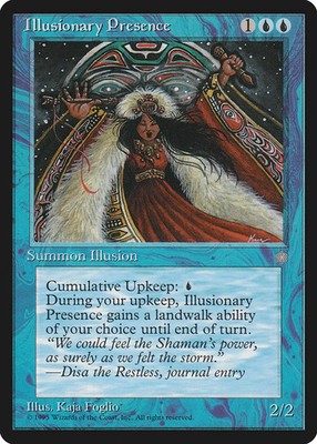 Illusionary Presence Ice Age HEAVILY PLD Blue Rare MAGIC GATHERING CARD ...