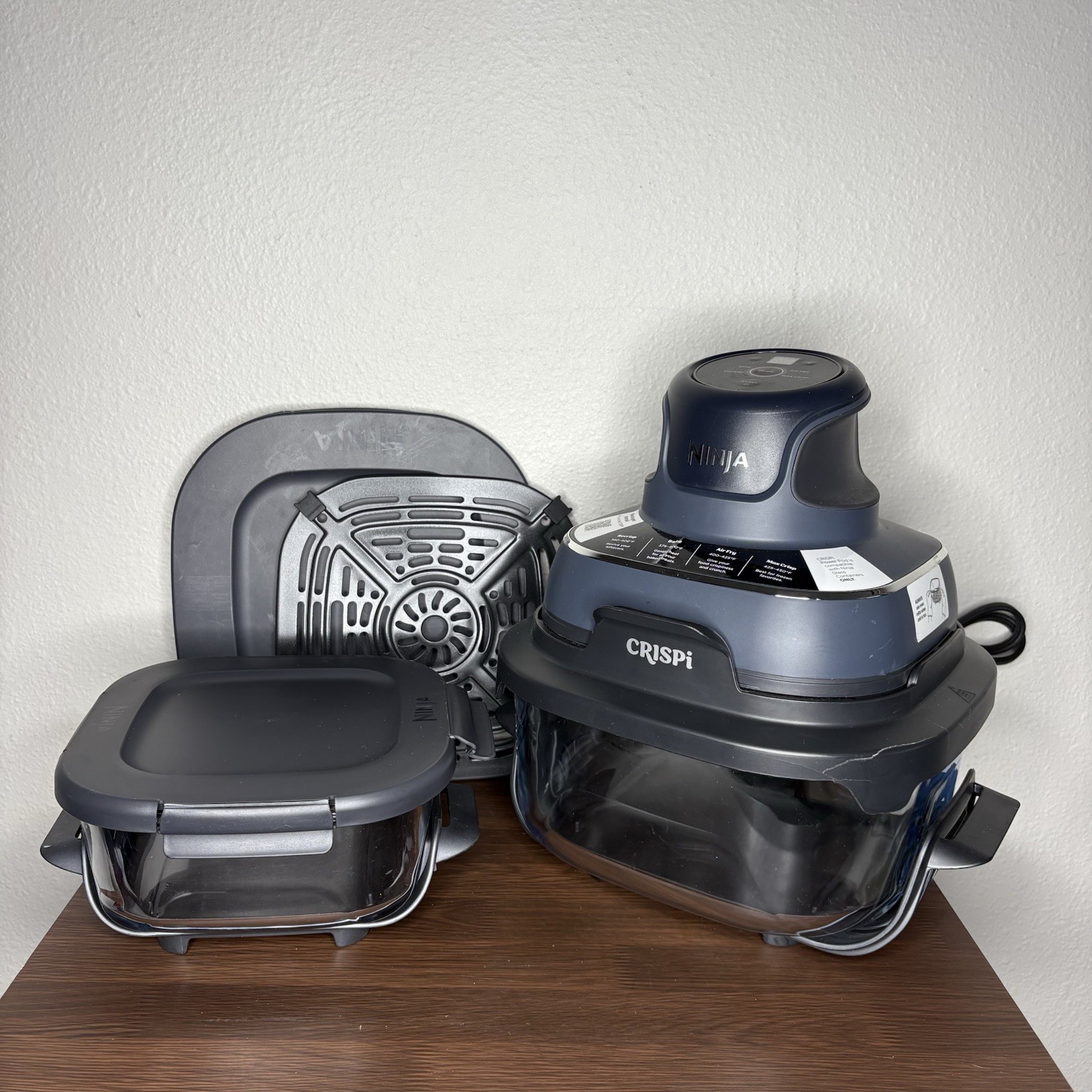 Ninja Crispi 4-in-1 Portable Glass Air Fryer Cooking System with Glass ...