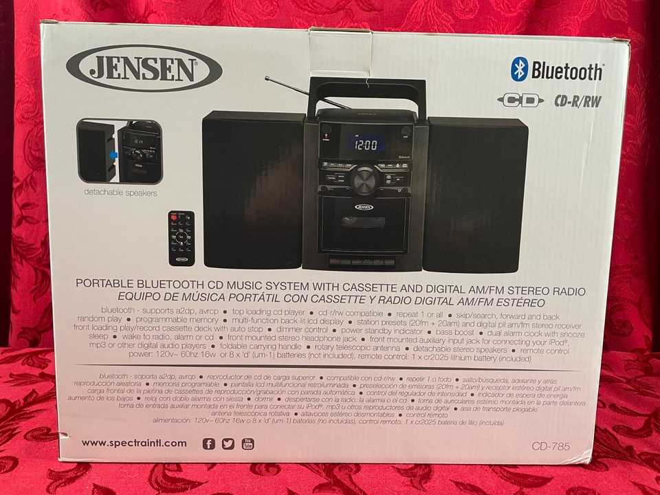 JENSEN: Bluetooth Music System (CD-785) Cassette/MP3/CD/Radio Player ...