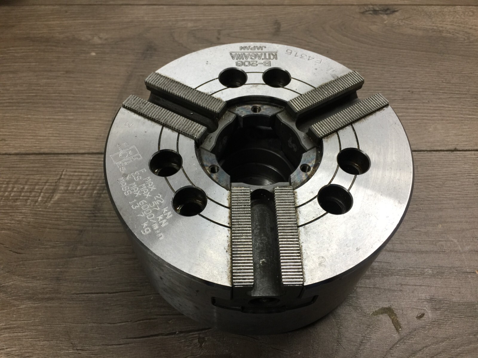 NICE KITAGAWA 6" B206 3 JAW POWER CHUCK W/ A 2 5 MOUNT W. 40MM ADAPTER ...