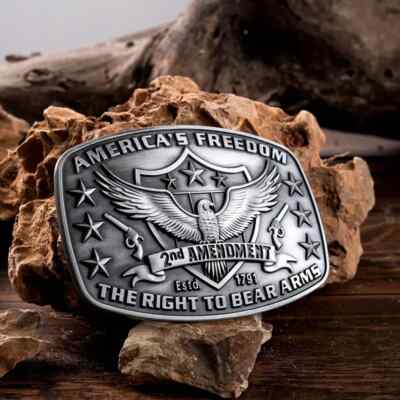 America Second Amendment Belt Buckle 2A, 2nd, Freedom, Guns Antique ...