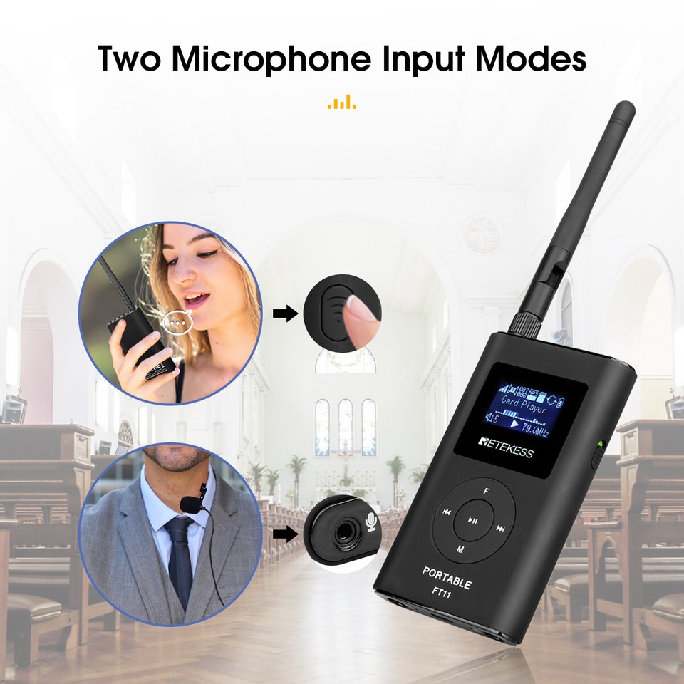 Wireless Assisted Listening Audio Tour Guide System Mic Transmitter 20 ...