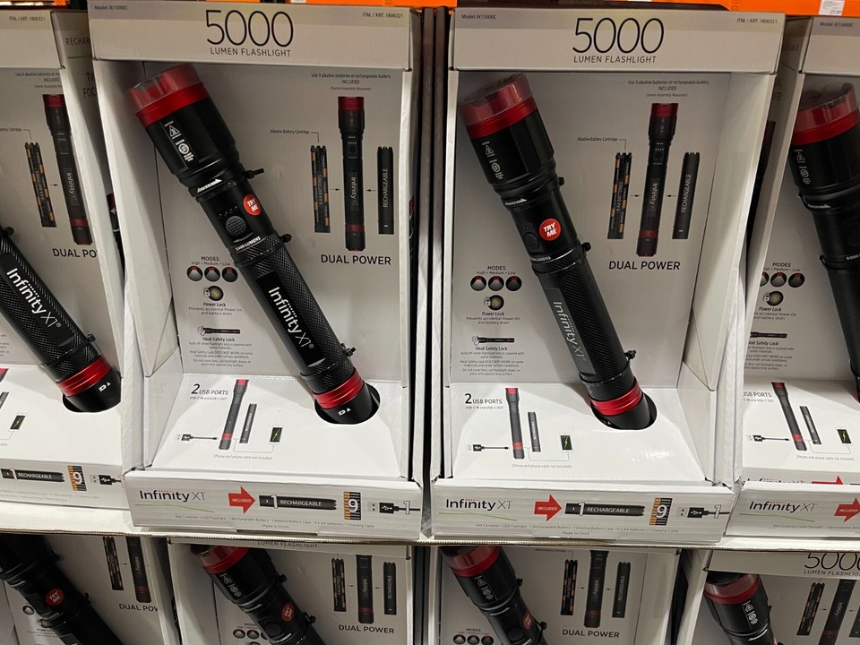 Infinity X1 5000L Flashlight Dual Power Focusing Rechargeable 3 Mode ...